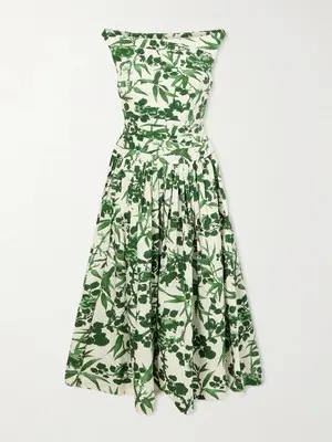 Cara Cara Zora Pleated Floral-print Cotton-poplin Maxi Dress
