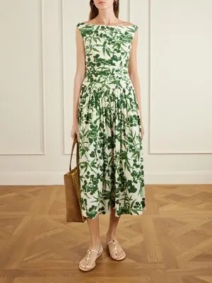 Cara Cara Zora Pleated Floral-print Cotton-poplin Maxi Dress
