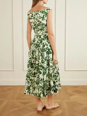 Cara Cara Zora Pleated Floral-print Cotton-poplin Maxi Dress
