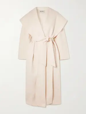 Tove Ondine Belted Wool-blend Coat - Neutrals