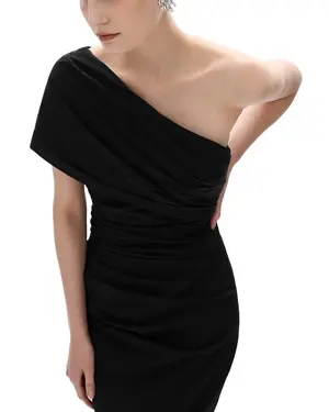Rachel Gilbert Clay One Shoulder Dress