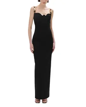 Rachel Gilbert Riccardo Chain Strap Gown - Black