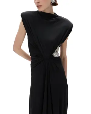 Rachel Gilbert Rico Side Cutout Gown - Black