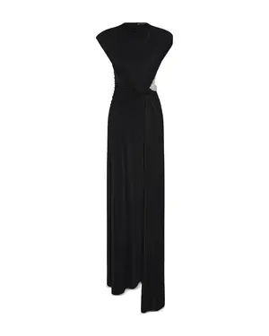 Rachel Gilbert Rico Side Cutout Gown - Black