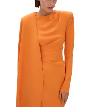 Rachel Gilbert Dion Cape Gown - Orange
