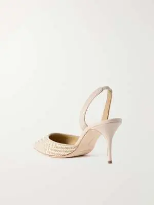 Manolo Blahnik Carolyne 70 Raffia Slingback Pumps