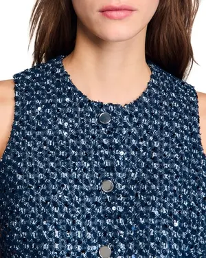 Sandro Sequin Crop Top