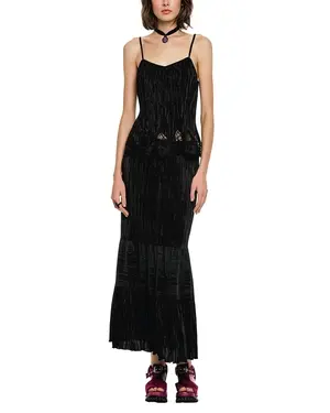 Anna Sui Plisse Lace-trimmed Camisole
