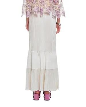 Anna Sui Plisse Tiered Maxi Skirt