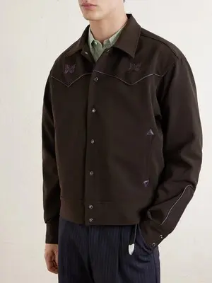 Needles Piping Cowboy Embroidered Jacket - Brown