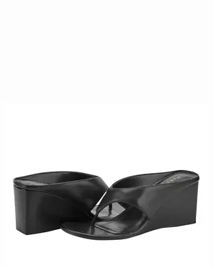 MARC FISHER LTD. Udena Wedge Sandals - Black