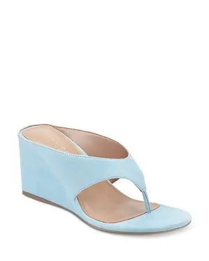 MARC FISHER LTD. Udena Wedge Sandals - Light Blue