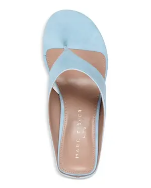 MARC FISHER LTD. Udena Wedge Sandals - Light Blue