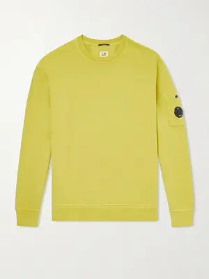 C.P. COMPANY Logo-appliquéd Cotton-fleece Sweatshirt