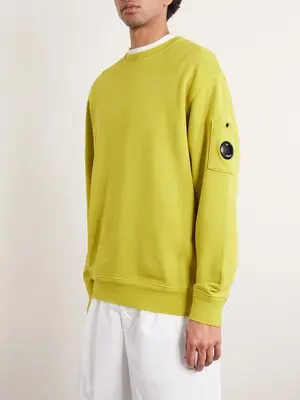 C.P. COMPANY Logo-appliquéd Cotton-fleece Sweatshirt