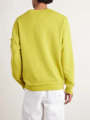 C.P. COMPANY Logo-appliquéd Cotton-fleece Sweatshirt