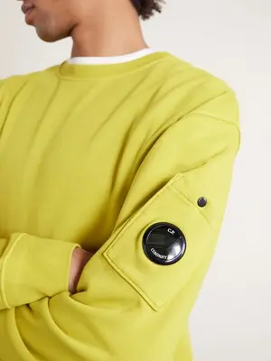 C.P. COMPANY Logo-appliquéd Cotton-fleece Sweatshirt