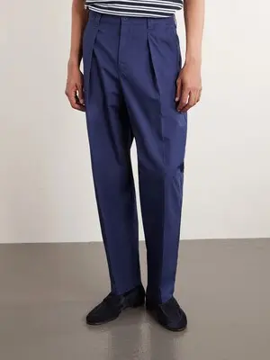 A.p.c. Renato Straight-leg Cotton-twill Trousers - Blue