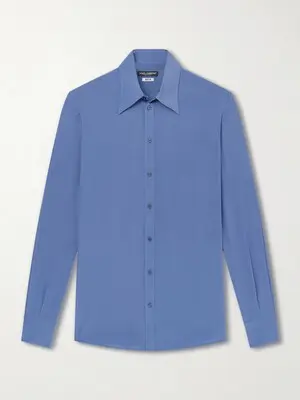 Dolce & Gabbana Silk Oxford Shirt - Blue