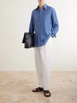 Dolce & Gabbana Silk Oxford Shirt - Blue