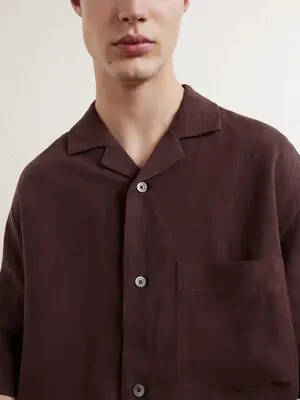 MARGARET HOWELL Camp-collar Linen Shirt