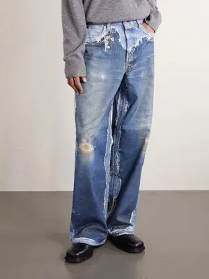 Acne Studios 1981 Wide-leg Trompe L'oeil Printed Organic Jeans - Blue