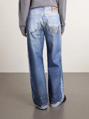 Acne Studios 1981 Wide-leg Trompe L'oeil Printed Organic Jeans - Blue