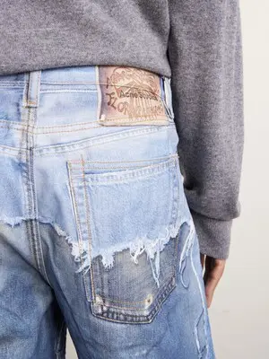 Acne Studios 1981 Wide-leg Trompe L'oeil Printed Organic Jeans - Blue