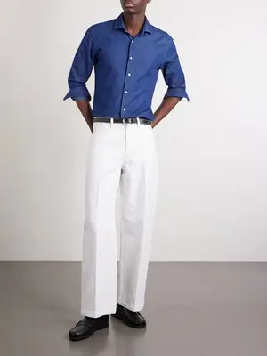 SLOWEAR Slim-fit Cotton-chambray Shirt