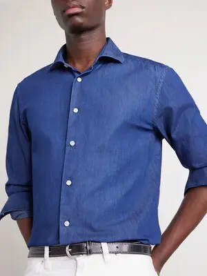 SLOWEAR Slim-fit Cotton-chambray Shirt