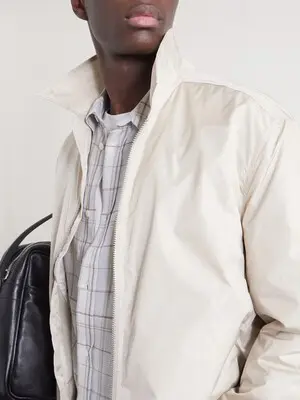 Acne Studios Okot Logo-print Nylon-taffeta Jacket - Neutrals
