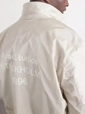 Acne Studios Okot Logo-print Nylon-taffeta Jacket - Neutrals