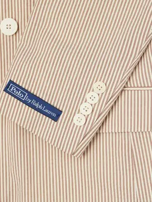 Polo Ralph Lauren Double-breasted Striped Cotton Suit Jacket