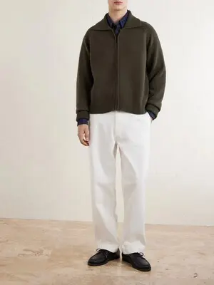 MARGARET HOWELL Merino Wool Zip-up Cardigan