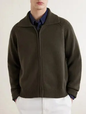 MARGARET HOWELL Merino Wool Zip-up Cardigan