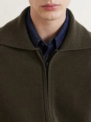 MARGARET HOWELL Merino Wool Zip-up Cardigan