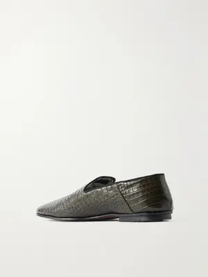 TOM FORD Steven Croc-effect Leather Loafers - Brown
