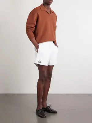 BODE Crew Polo Cotton-jersey Sweatshirt