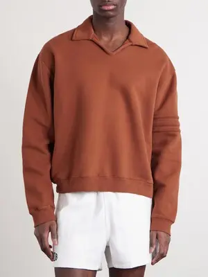 BODE Crew Polo Cotton-jersey Sweatshirt