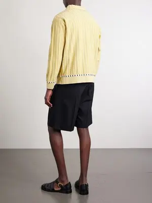BODE Croquet Ground Logo-embroidered Half-zip Cotton-terry Sweater