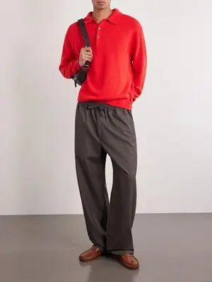 A.PRESSE Washed Silk Polo Shirt