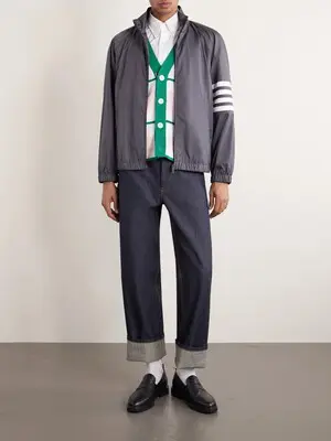 Thom Browne Striped Ripstop Track Jacket - Gray