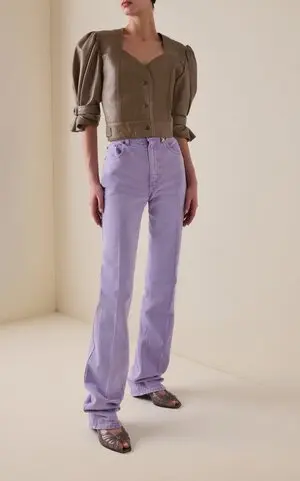Chloé Cropped Leather Jacket - Brown