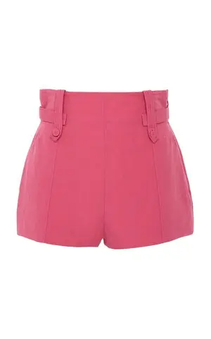 Chloé High-rise Linen-blend Shorts - Pink
