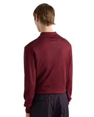 Prada Wool And Silk Polo Sweater - Red