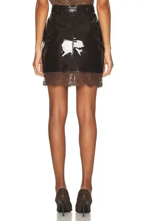 ROWEN ROSE Mini Skirt With Detachable Belt - Brown