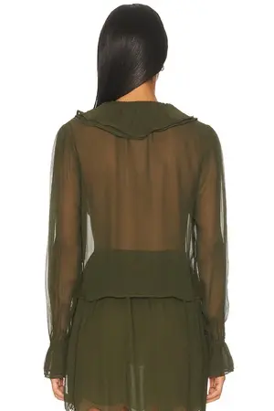 BODE Flounce Blouse - Olive
