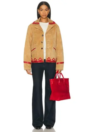 BODE Trefoil Suede Jacket - Tan