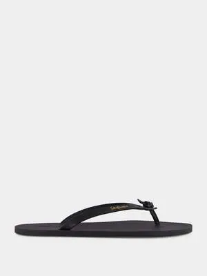 Saint Laurent Pool Leather Flip-flops - Black