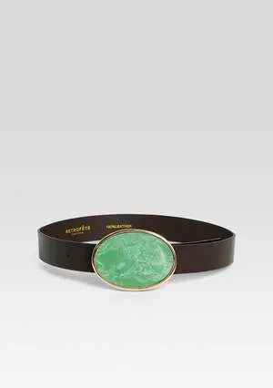 Retrofete Dagmar High Waist Leather Belt - Brown